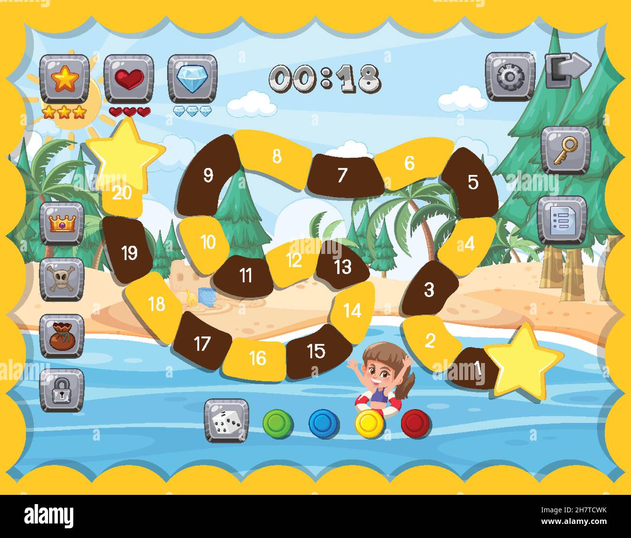 Counting number game template for kid illustration Stock Vector Image ...