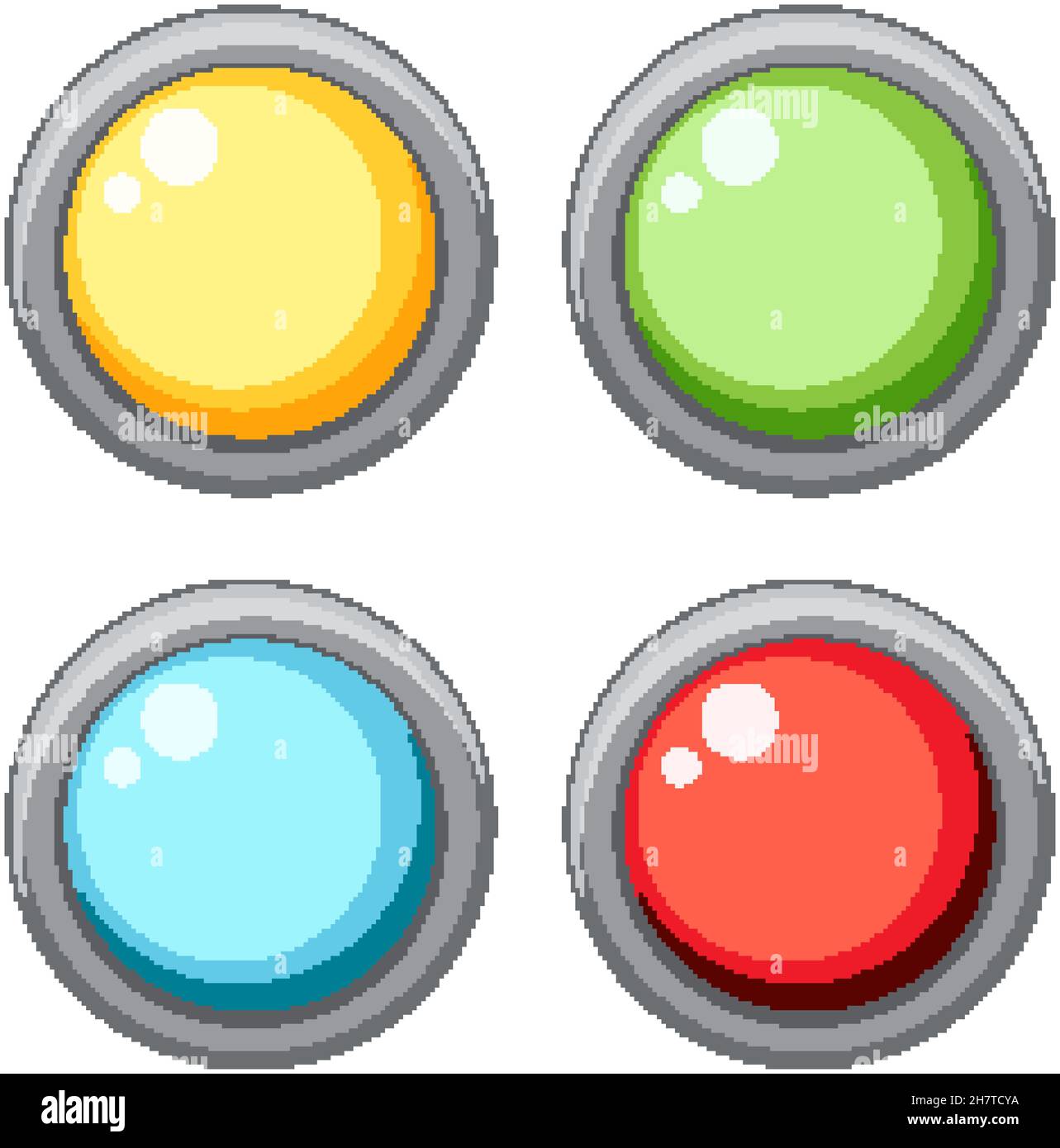 Set of different light button game element illustration Stock Vector ...