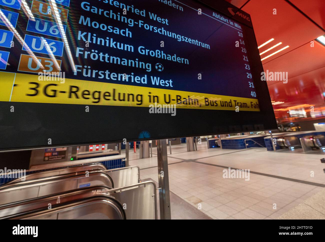 Munich, Germany. 25th Nov, 2021. At the entrance to the subway at ...