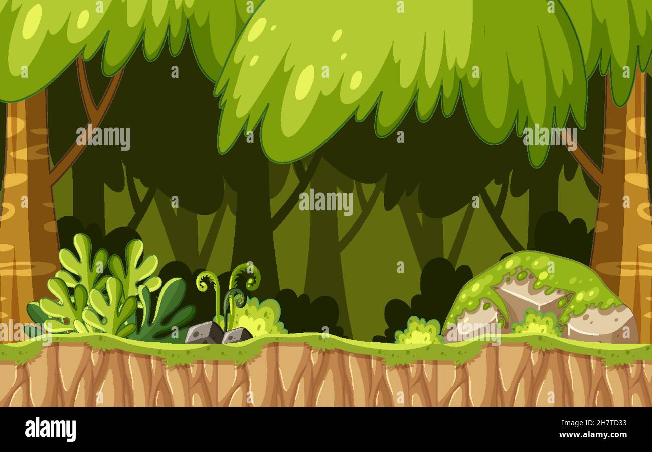 Game Template Forest Scene illustration Stock Vector Image & Art - Alamy