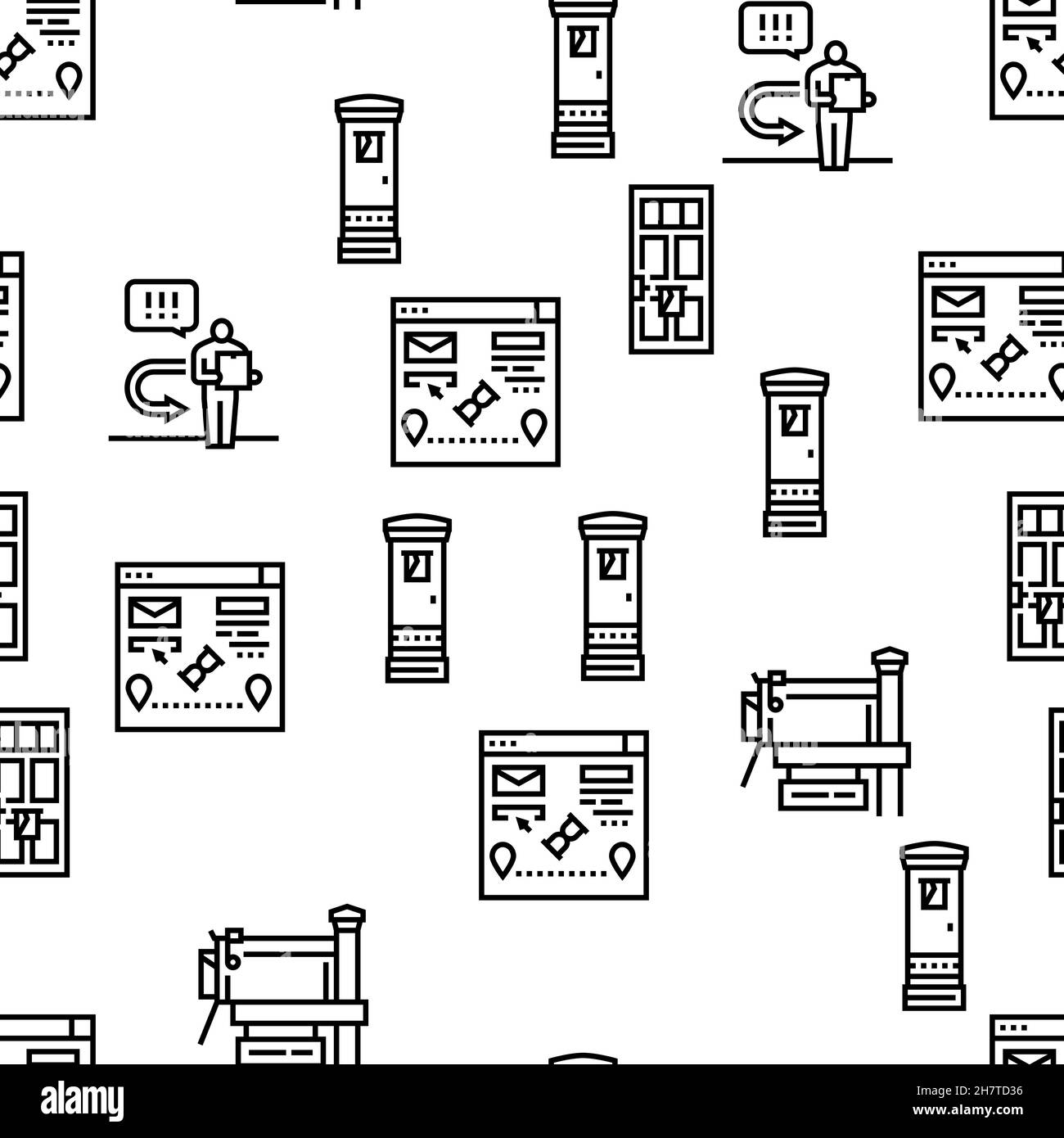 Post Office Delivery Service Vector Seamless Pattern Stock Vector Image ...