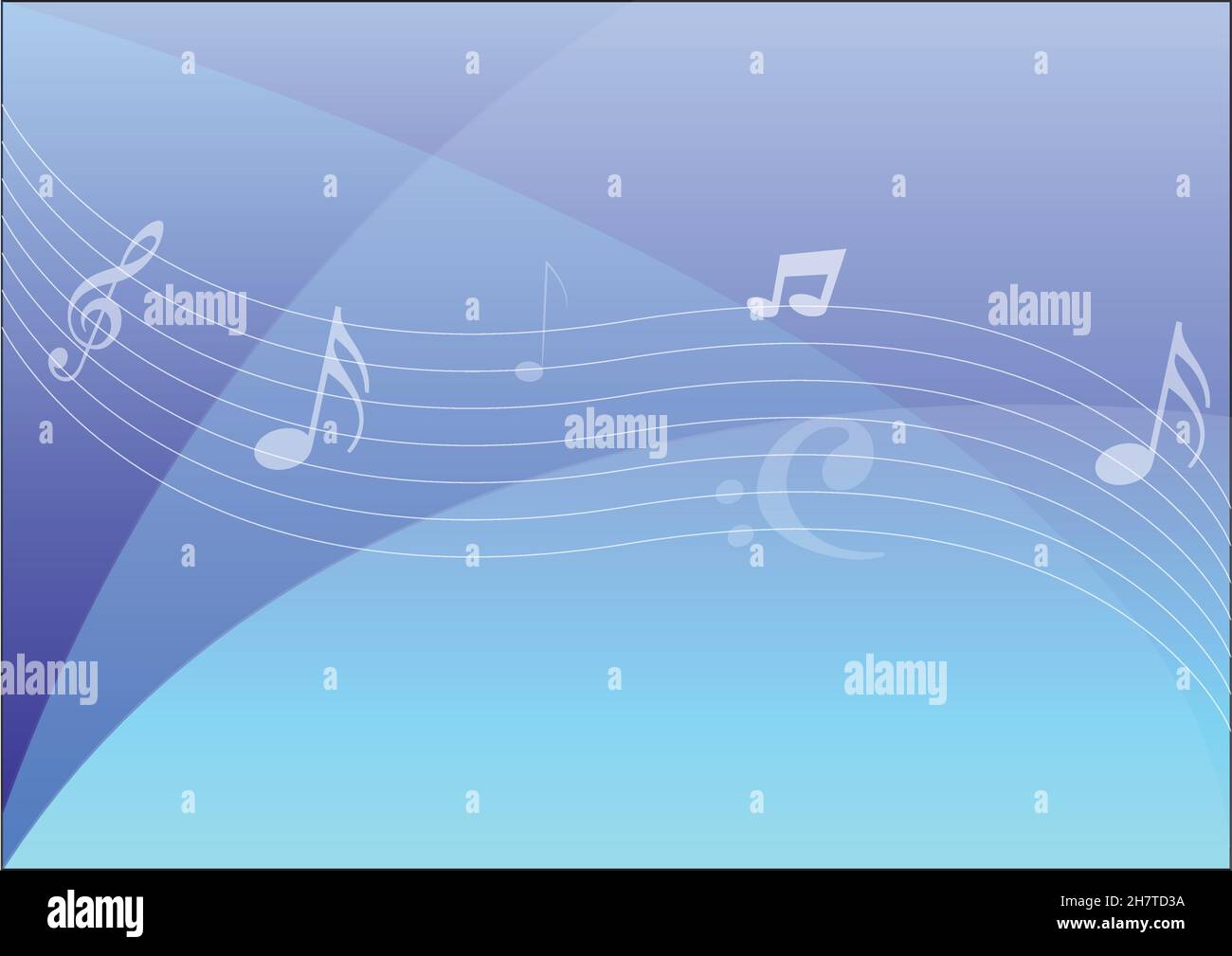 White music notes signs over abstract blue background vector ...