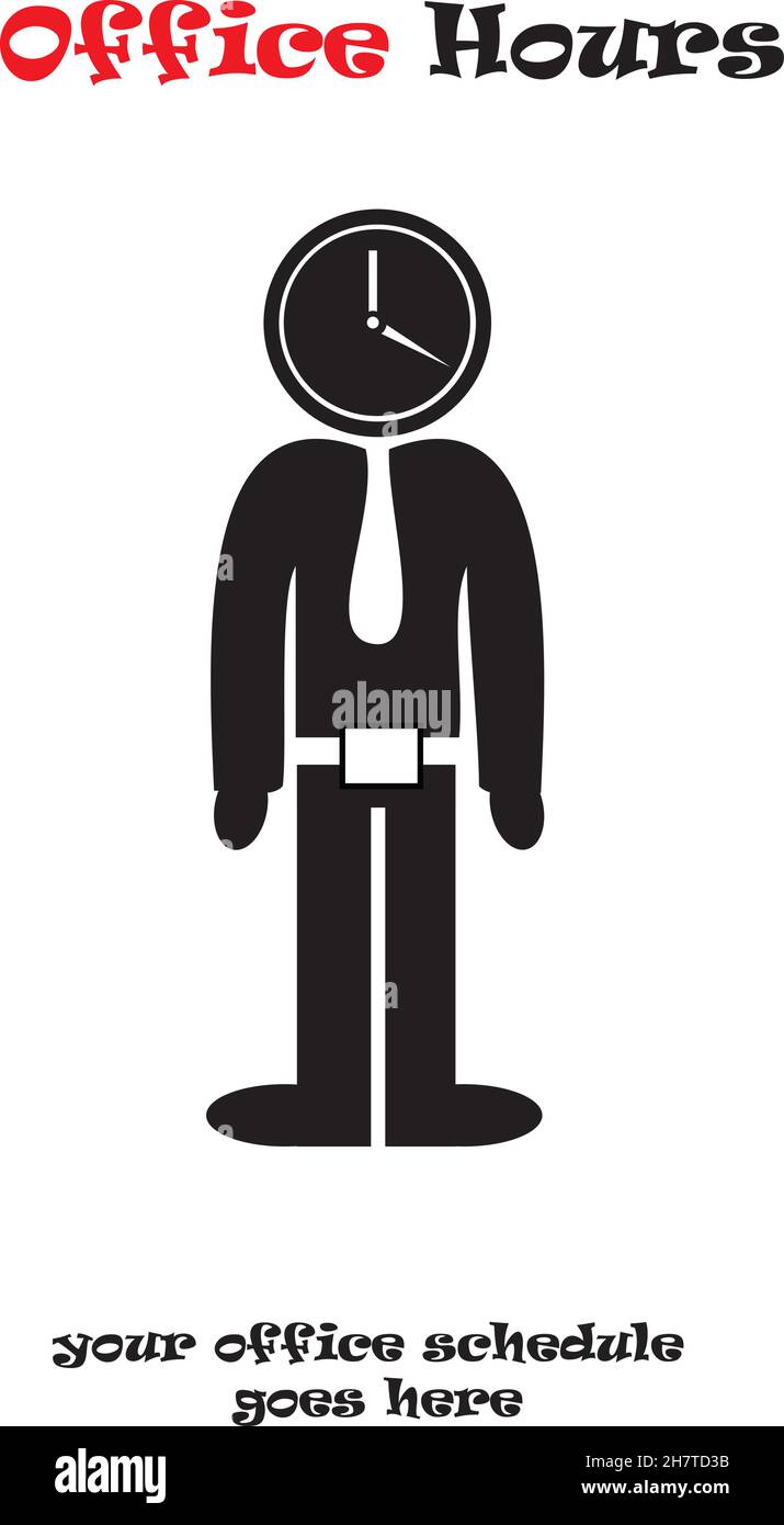 Office Hours vector illustration isolated over white background Stock ...