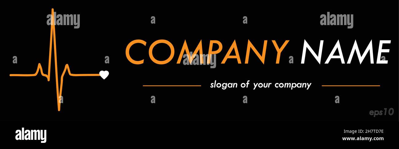 Medical company vector logo template, logotype isolated over black ...