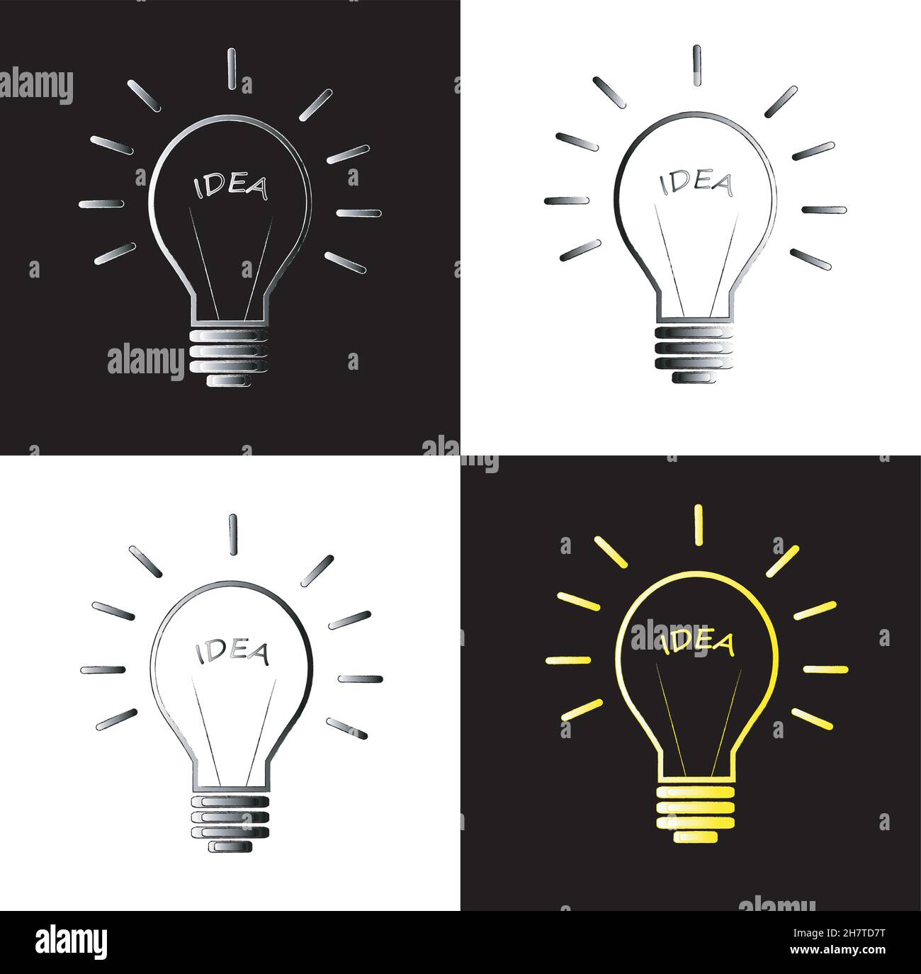 Idea creativity conceptual vector illustration, light bulb electric ...