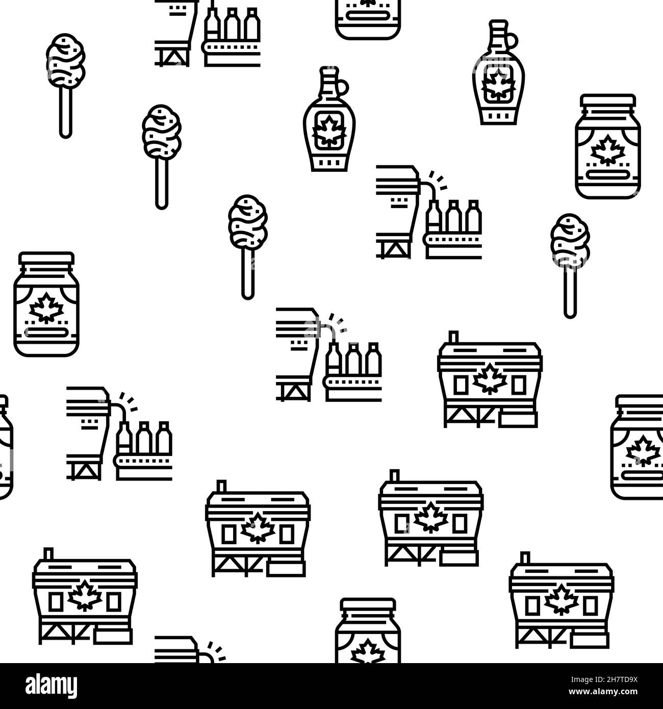 Maple Syrup Delicious Liquid Vector Seamless Pattern Stock Vector Image ...