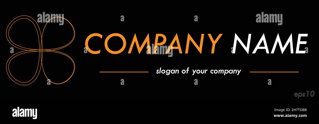 Vector logo template, logotype isolated over black background, logo ...