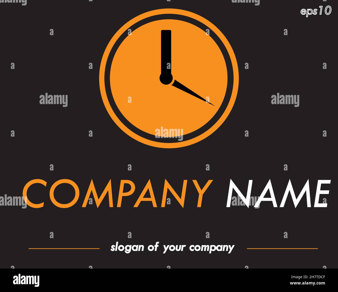 Clock vector logo template, logotype for a company or a brand isolated ...