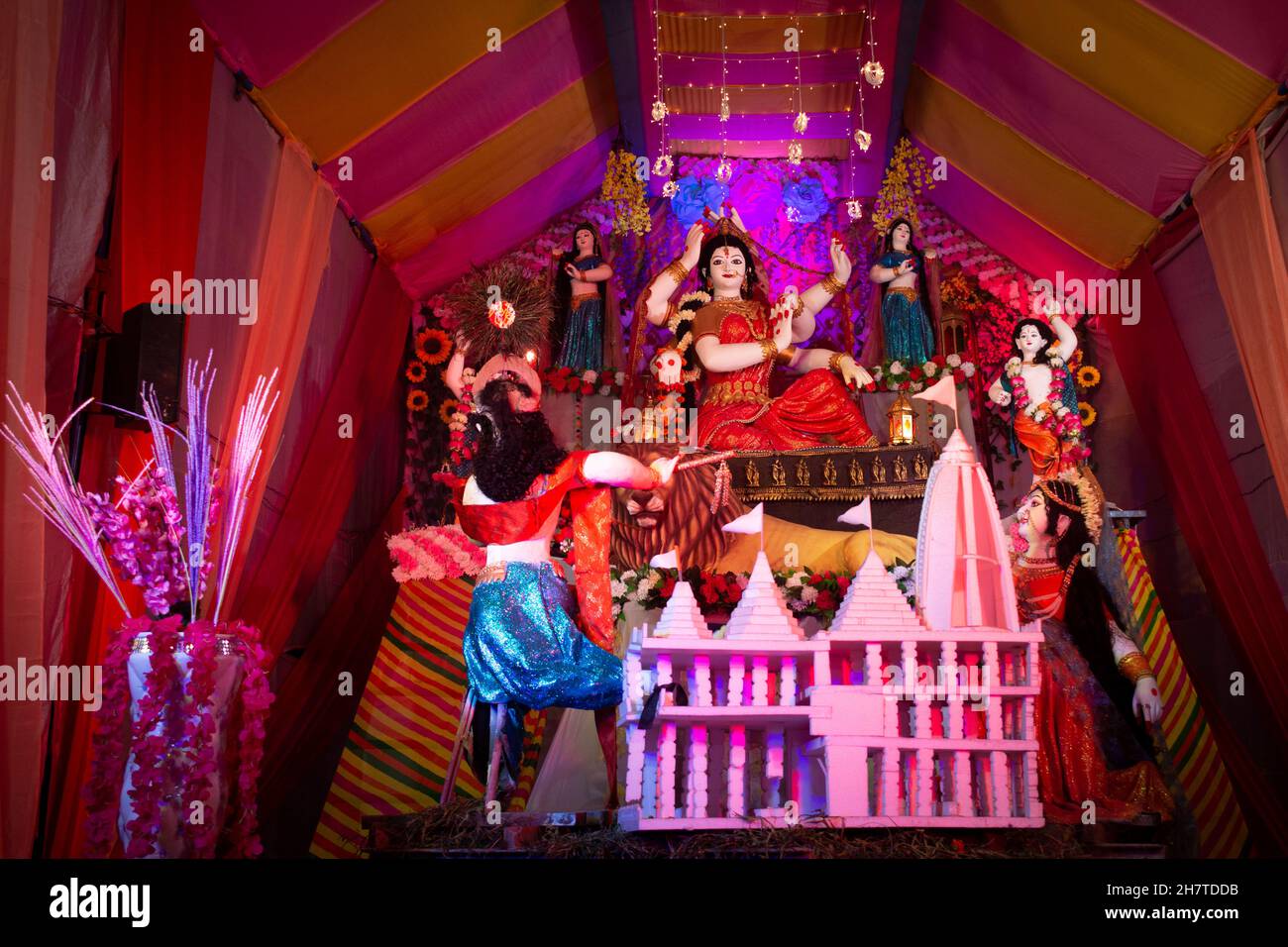 Goddess Durga Idol at Navratri festival celebration Stock Photo - Alamy