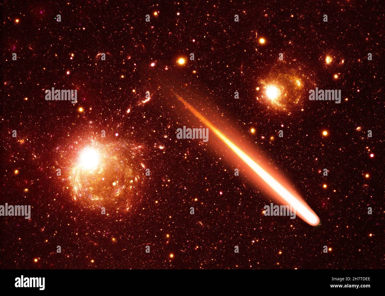Fire comet in deep space Stock Photo - Alamy