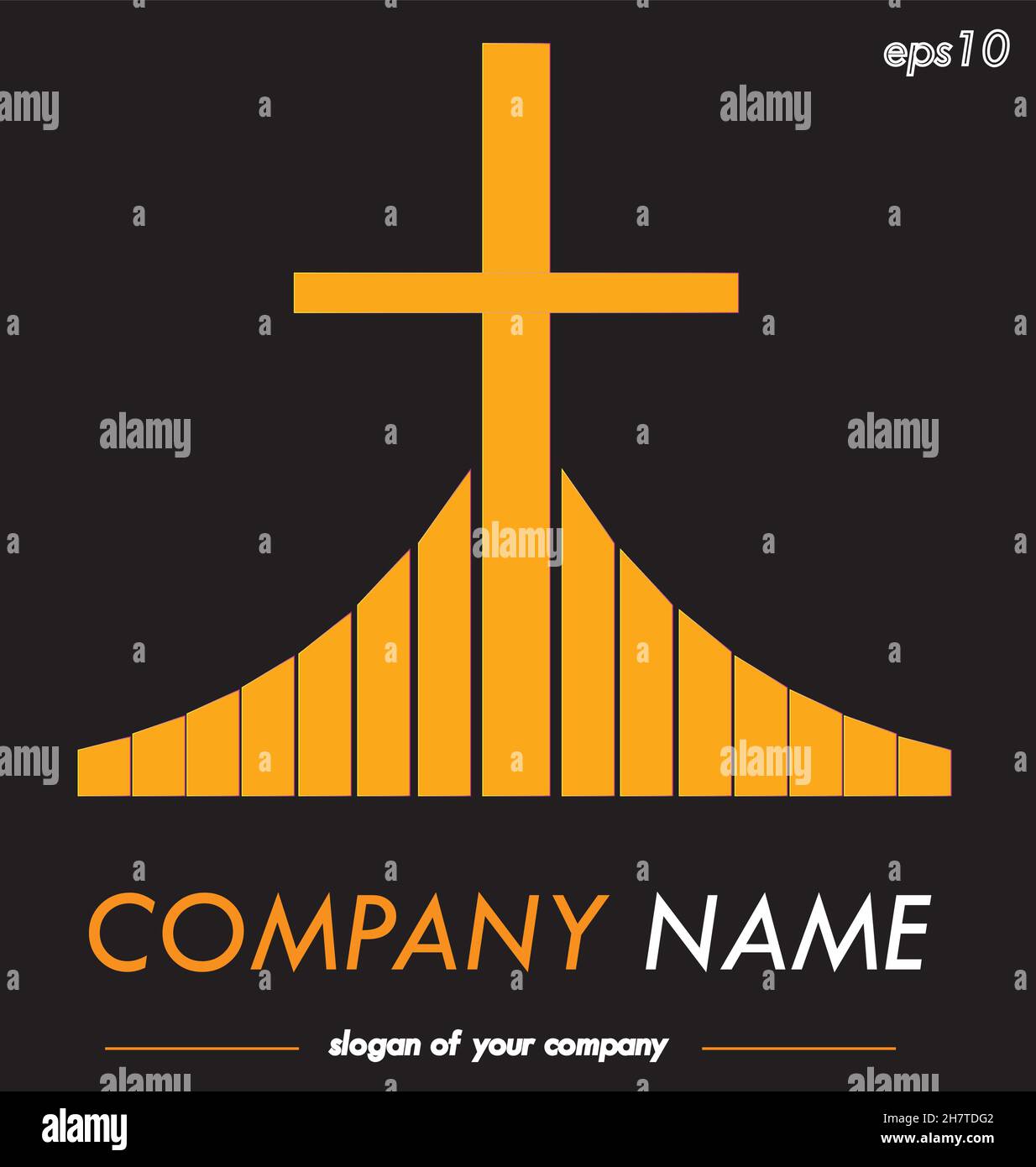 Cross vector logo template for a company or a church, logotype for a ...