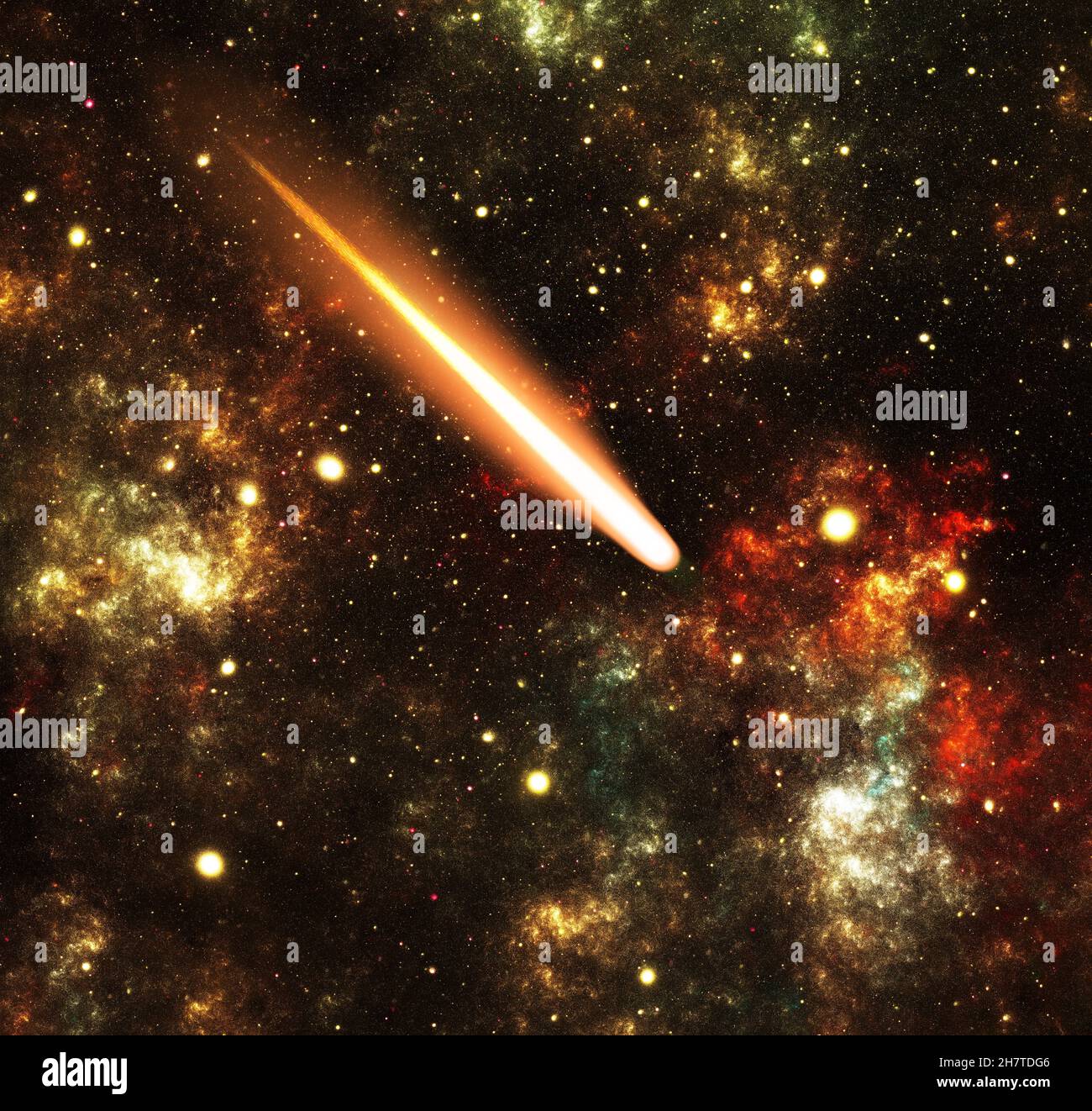 Bright comet in deep space Stock Photo - Alamy