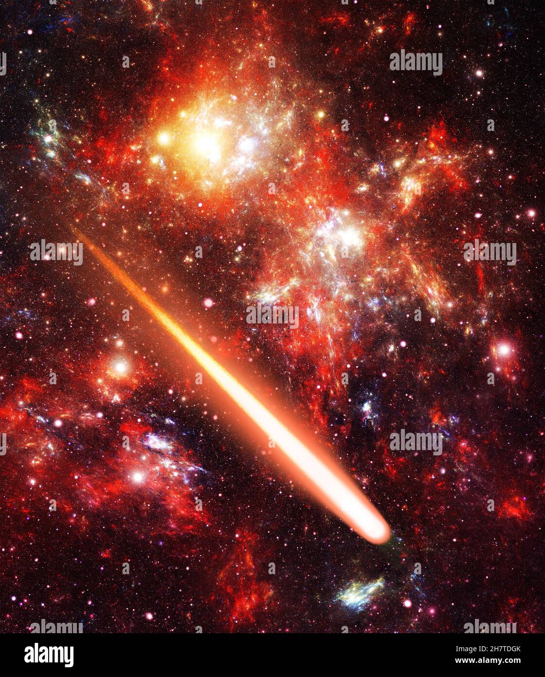 Fire comet in deep space Stock Photo - Alamy