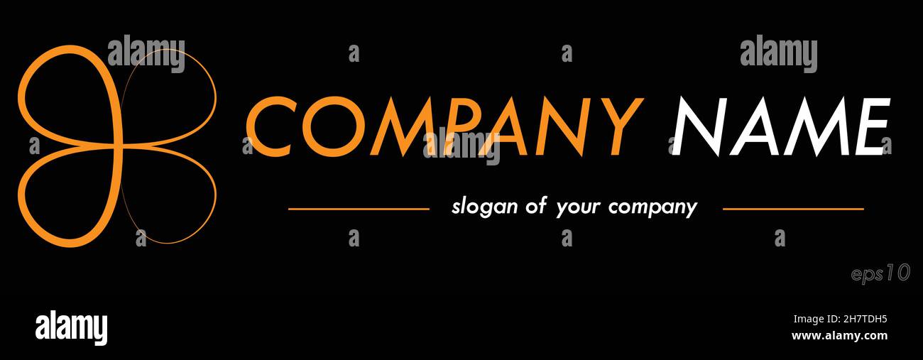 Vector logo template, logotype isolated over black background, logo ...