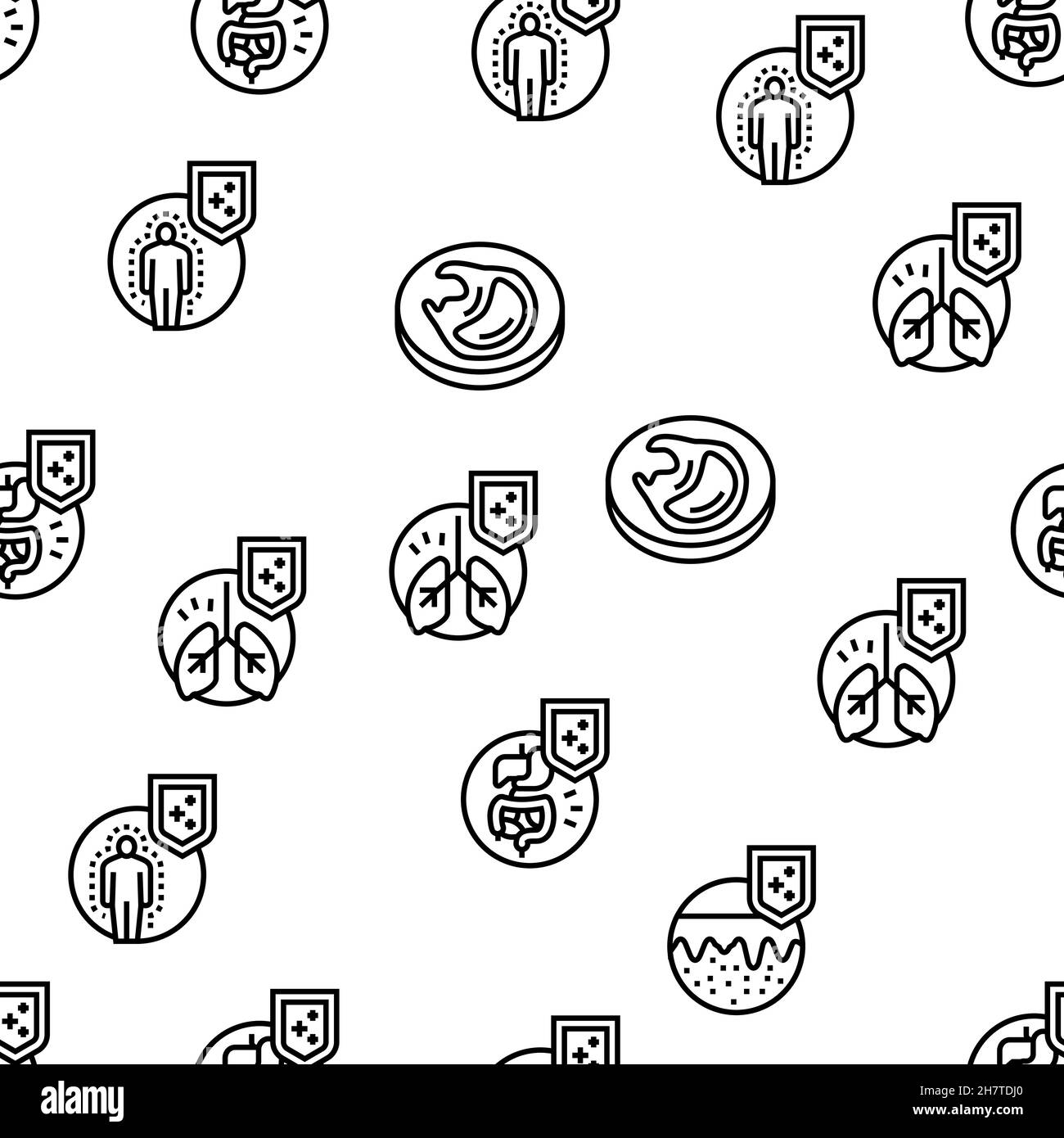 Immune System Disease And Treat Vector Seamless Pattern Stock Vector ...