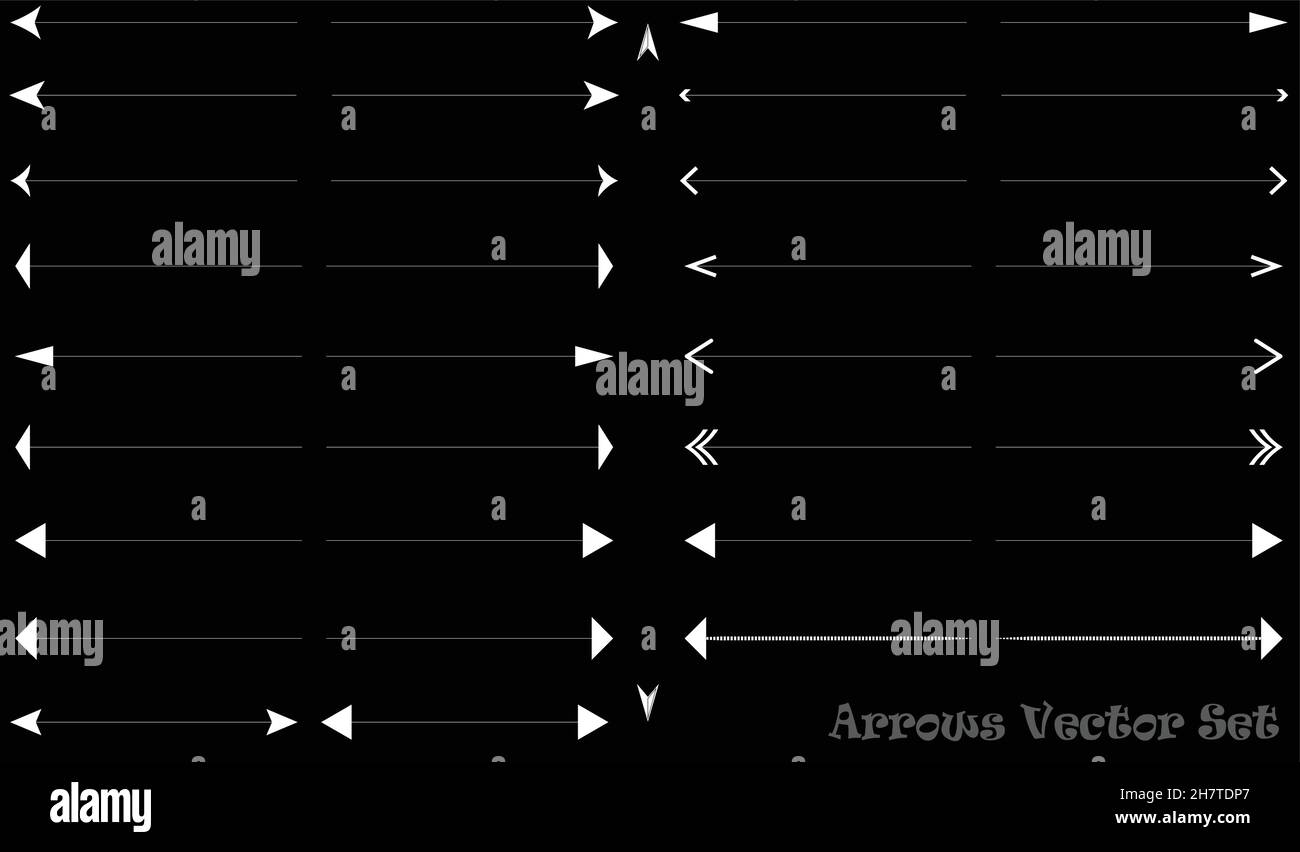 Arrow icons set, vector illustration. Different arrows types vector ...