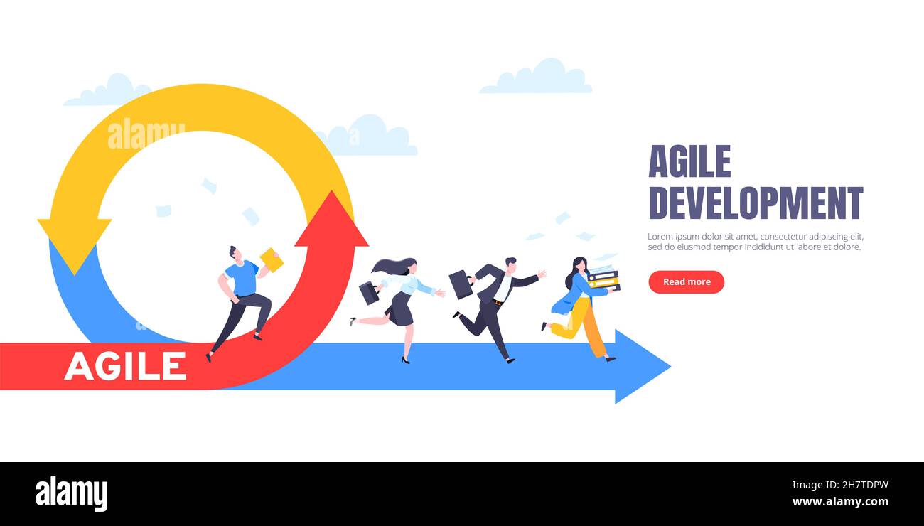 Agile development methodology business concept flat style design vector ...
