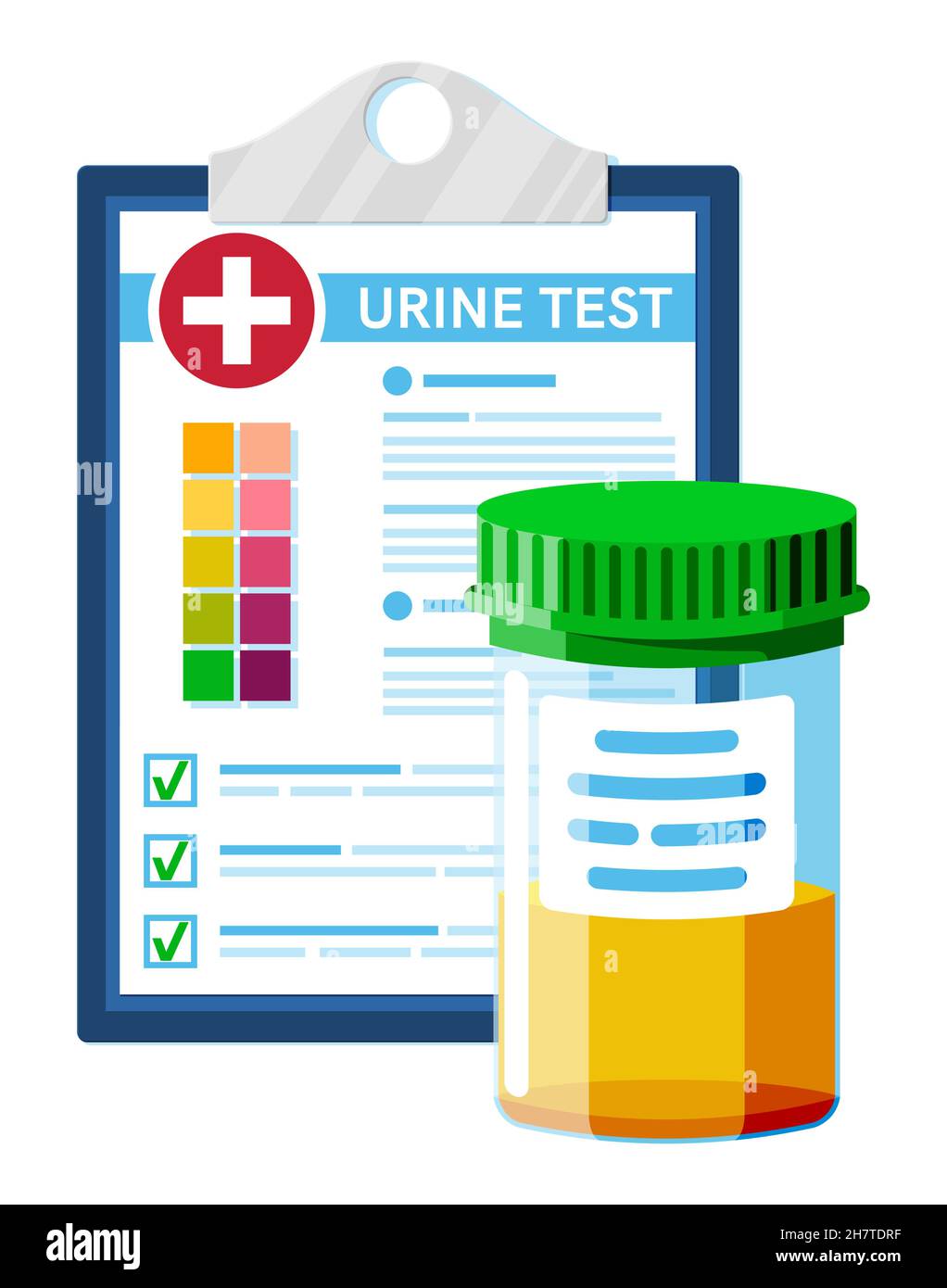 Urine Test Tube, Medical Form List with Results Stock Vector Image ...