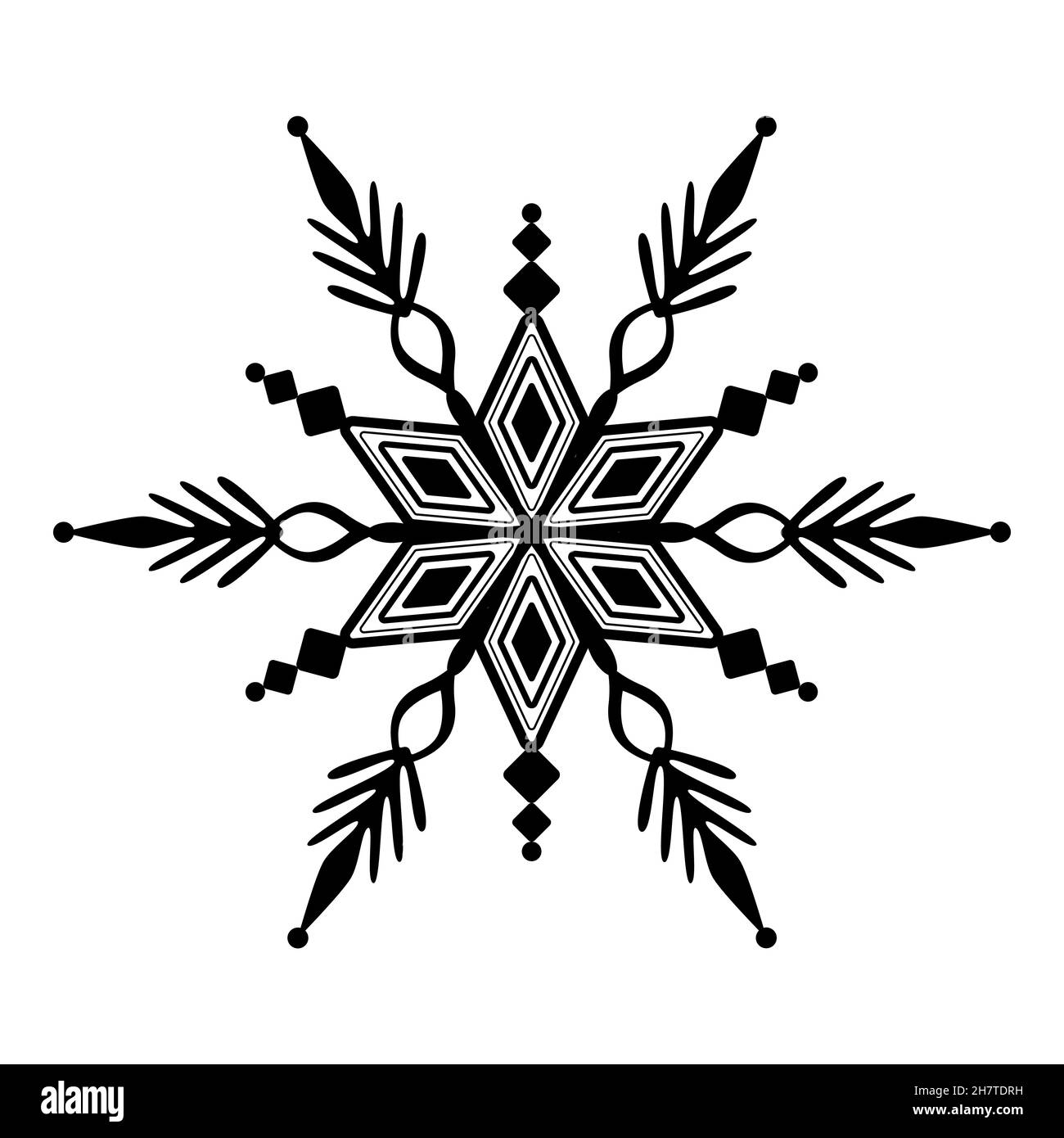 Snowflake icon. Isolated on white background. Vector Stock Vector Image ...