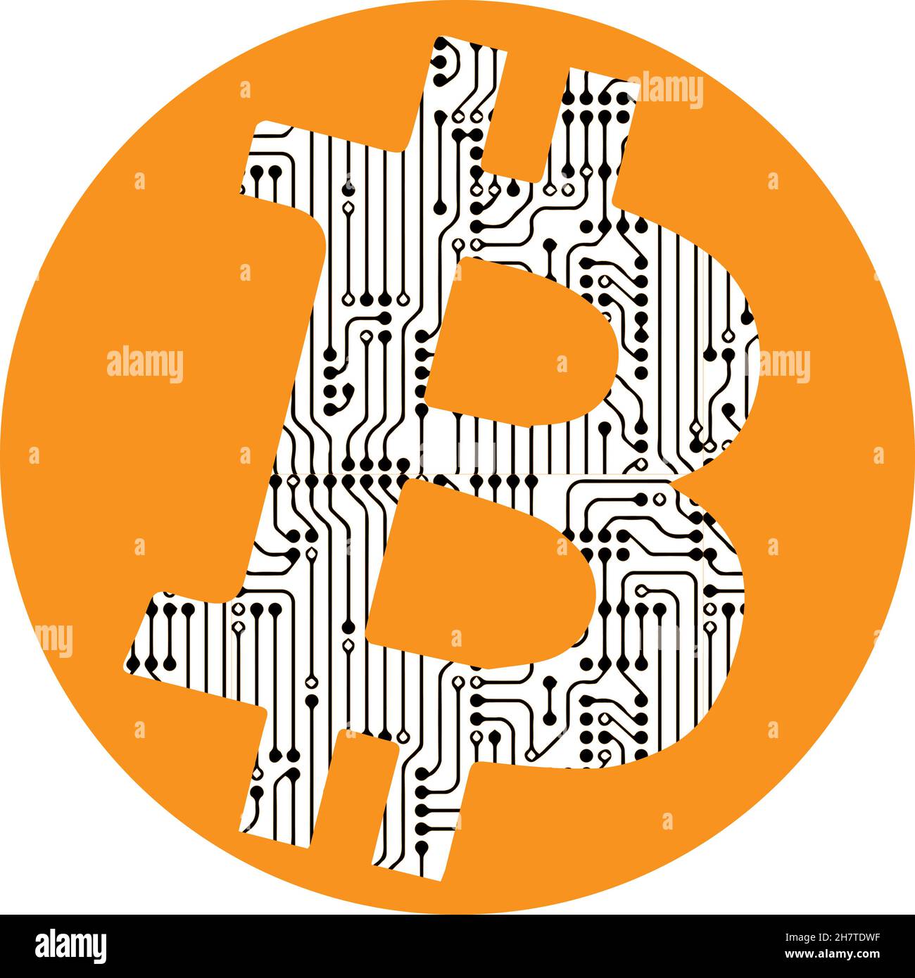 Bitcoin sign, vector cryptocurrency icon isolated over white background ...