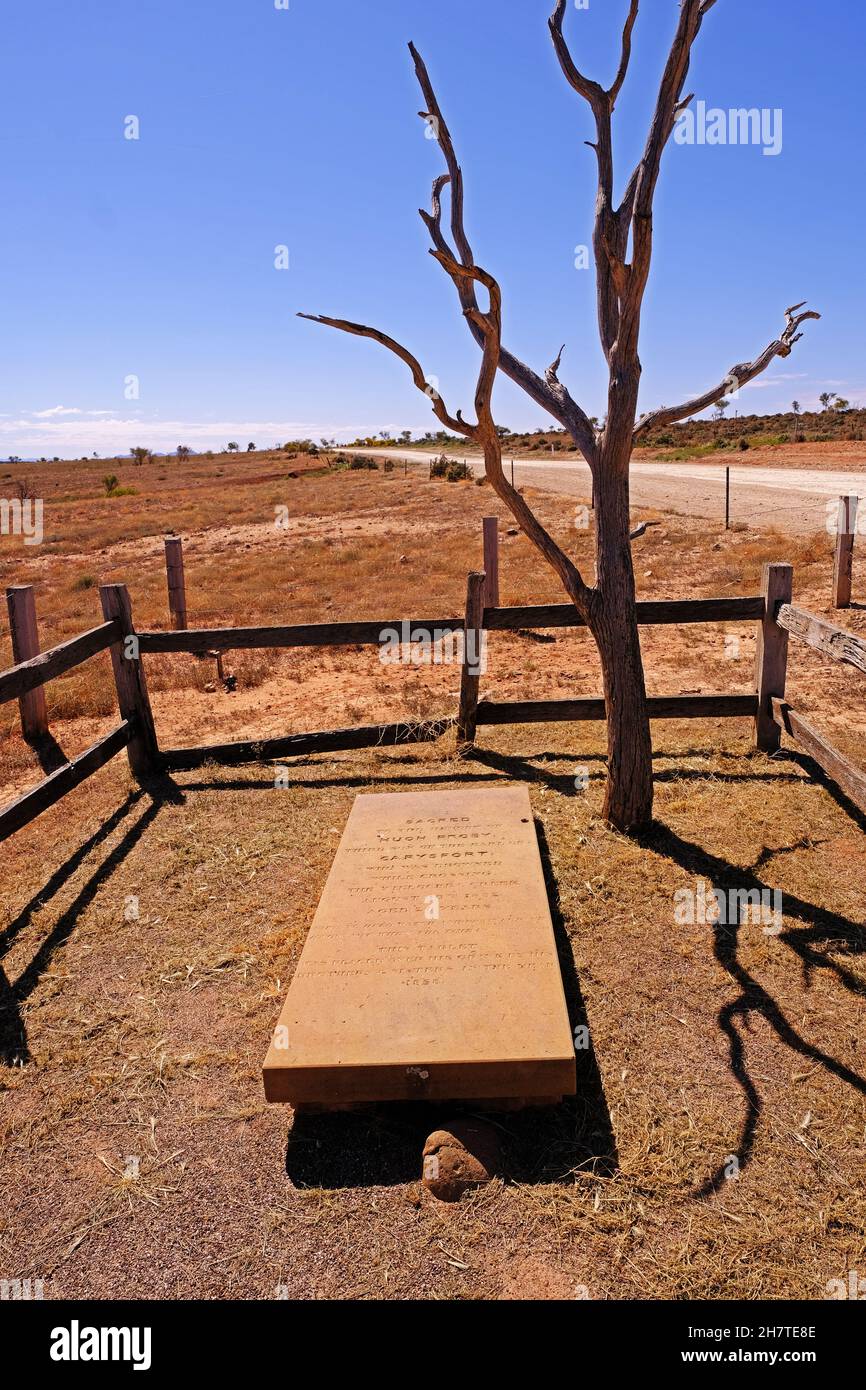 The grave of Hugh Proby in the Flinders Ranges Australia Stock Photo ...