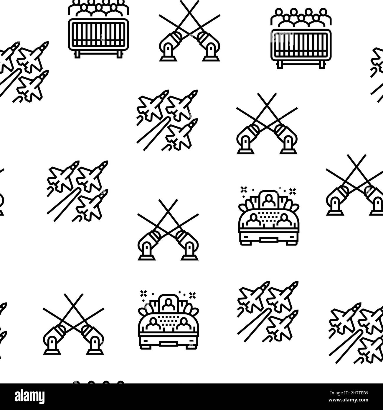 Parade Celebration Festival Event Vector Seamless Pattern Stock Vector ...