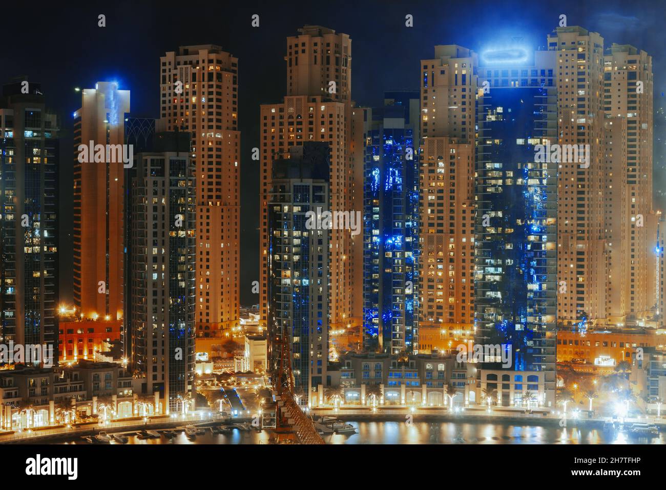 Blurred night city lights in Dubai city Stock Photo - Alamy