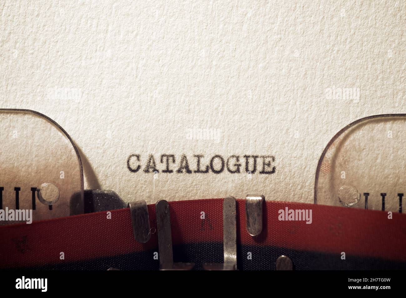 The word catalogue written with a typewriter Stock Photo - Alamy