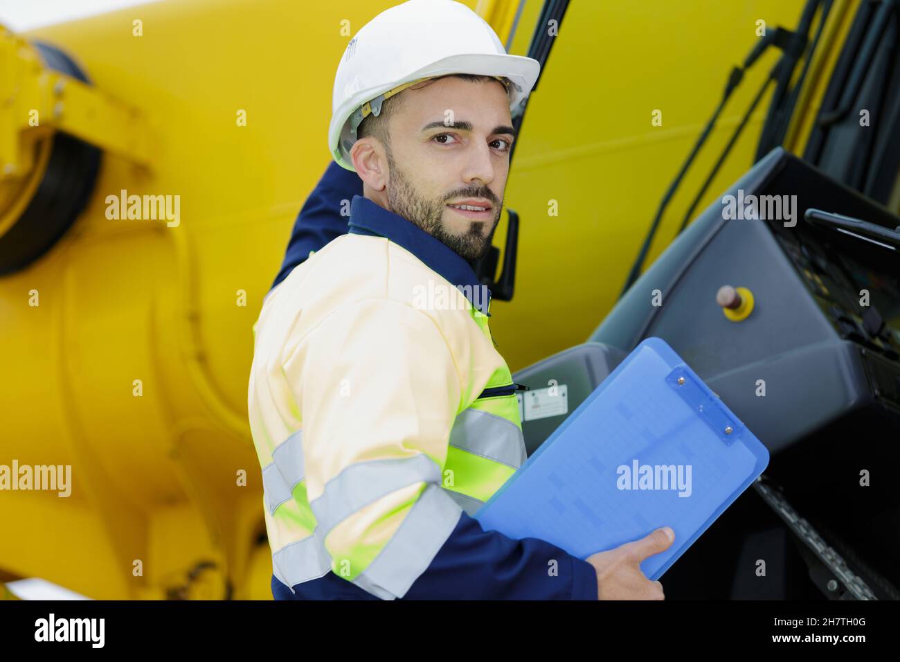 engineer with clipboard Stock Photo - Alamy