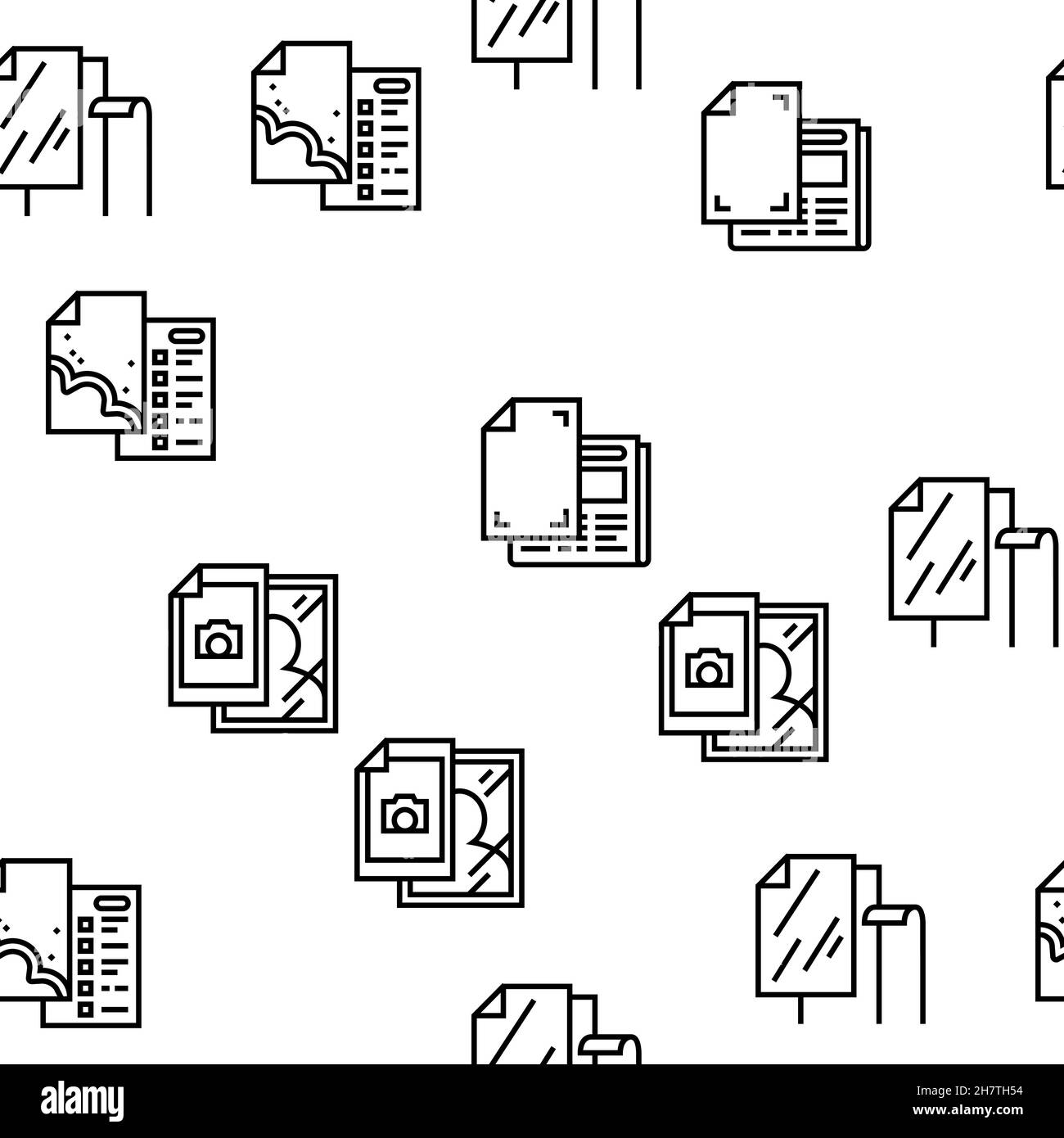 Paper List For Printing Poster Vector Seamless Pattern Stock Vector ...