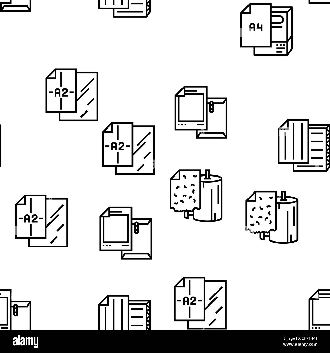 Paper List For Printing Poster Vector Seamless Pattern Stock Vector ...