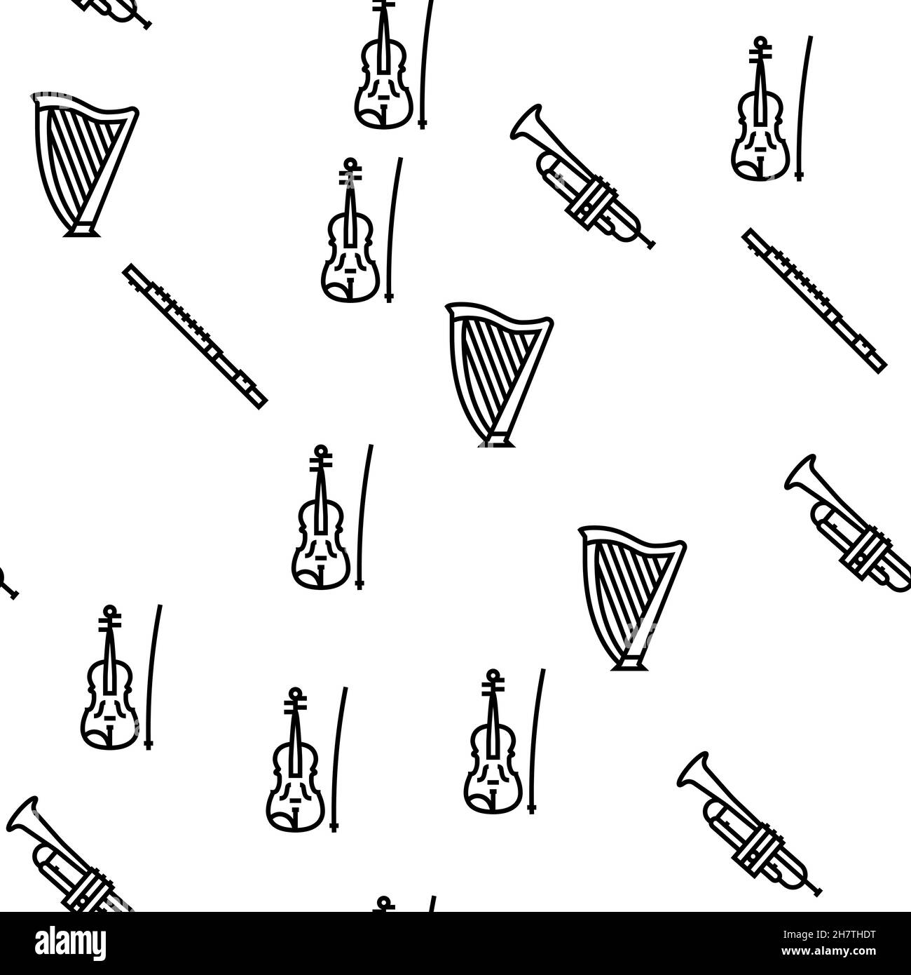 Music Instruments Performance Vector Seamless Pattern Stock Vector ...