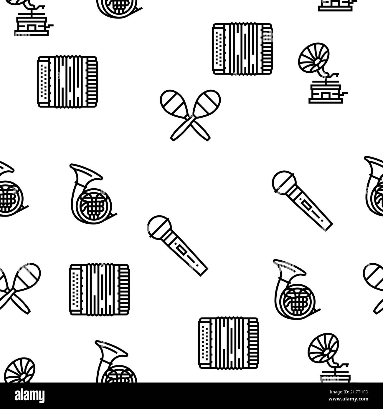 Music Instruments Performance Vector Seamless Pattern Stock Vector ...