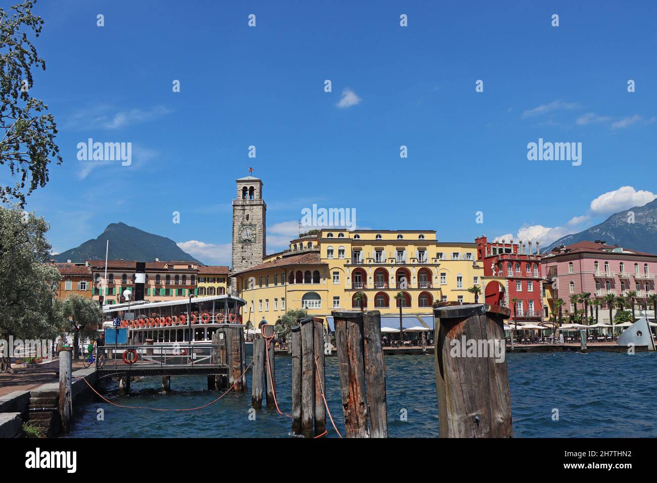 Riva del Garda town in Trentino, by Lago di Garda lake, in Italy Stock ...