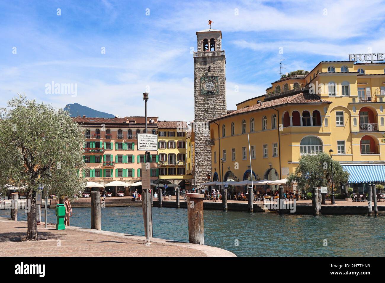 Riva del Garda town in Trentino, by Lago di Garda lake, in Italy Stock ...
