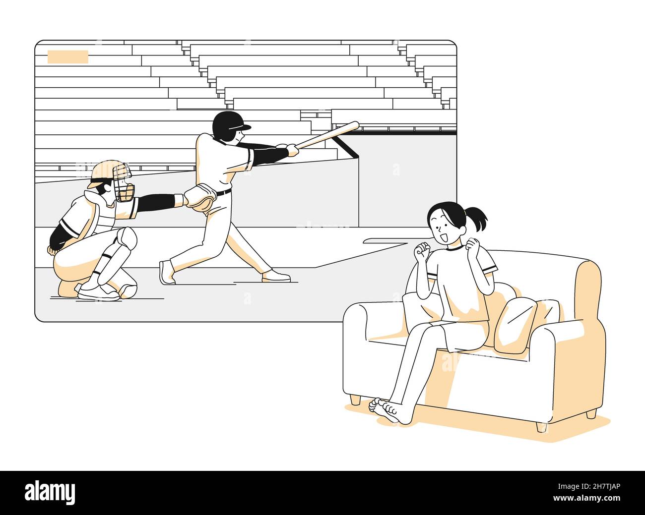 social distance, watching baseball in indoors Stock Photo - Alamy