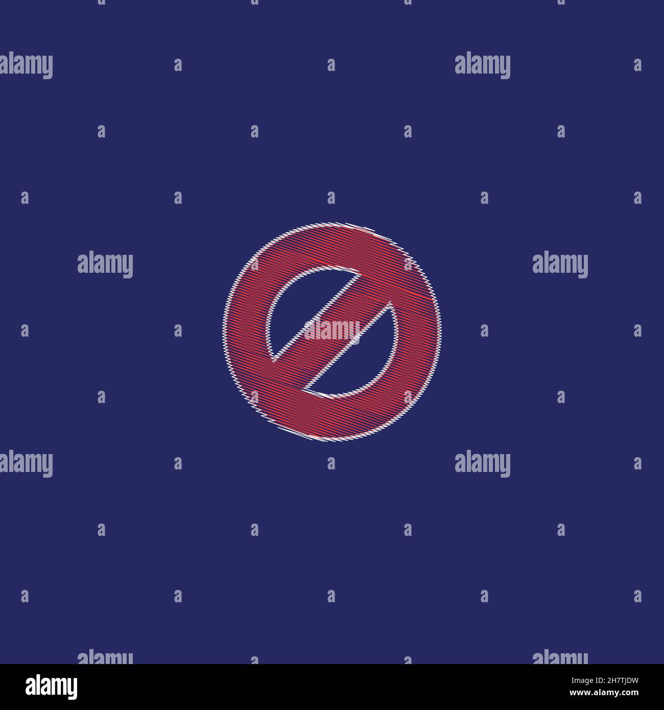 Do not icon. Warning symbol. Prohibited sign. Logo design element. T ...