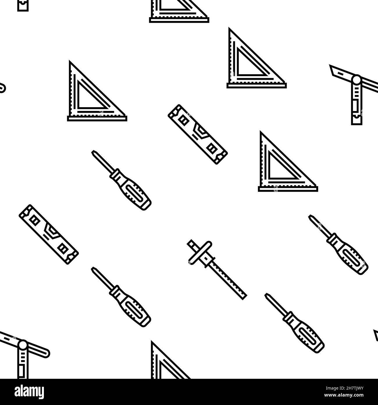 Carpenter Tool And Accessory Vector Seamless Pattern Stock Vector Image ...