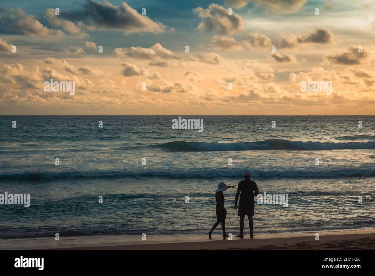 Evening time on the sea beach Stock Photo - Alamy