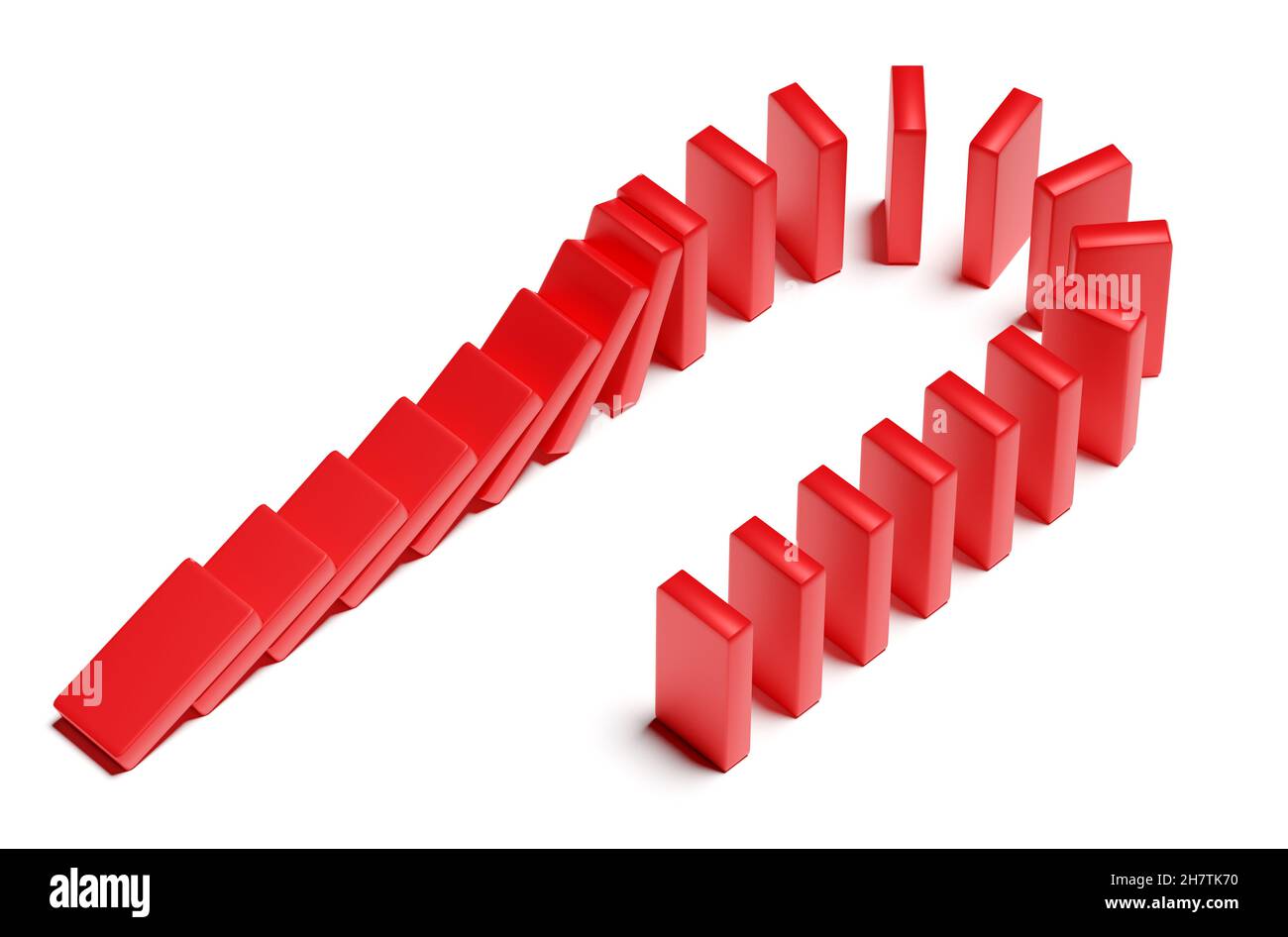 The red blocks are pushing. Trends and problems concept. 3d rendering ...