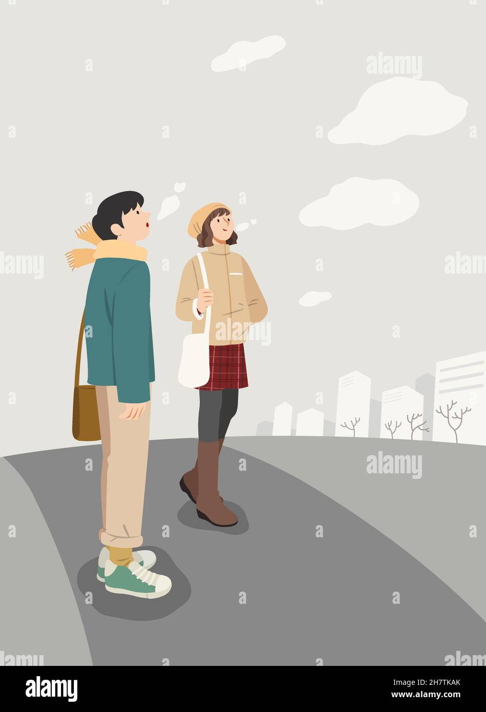 Breath cold two people hi-res stock photography and images - Alamy