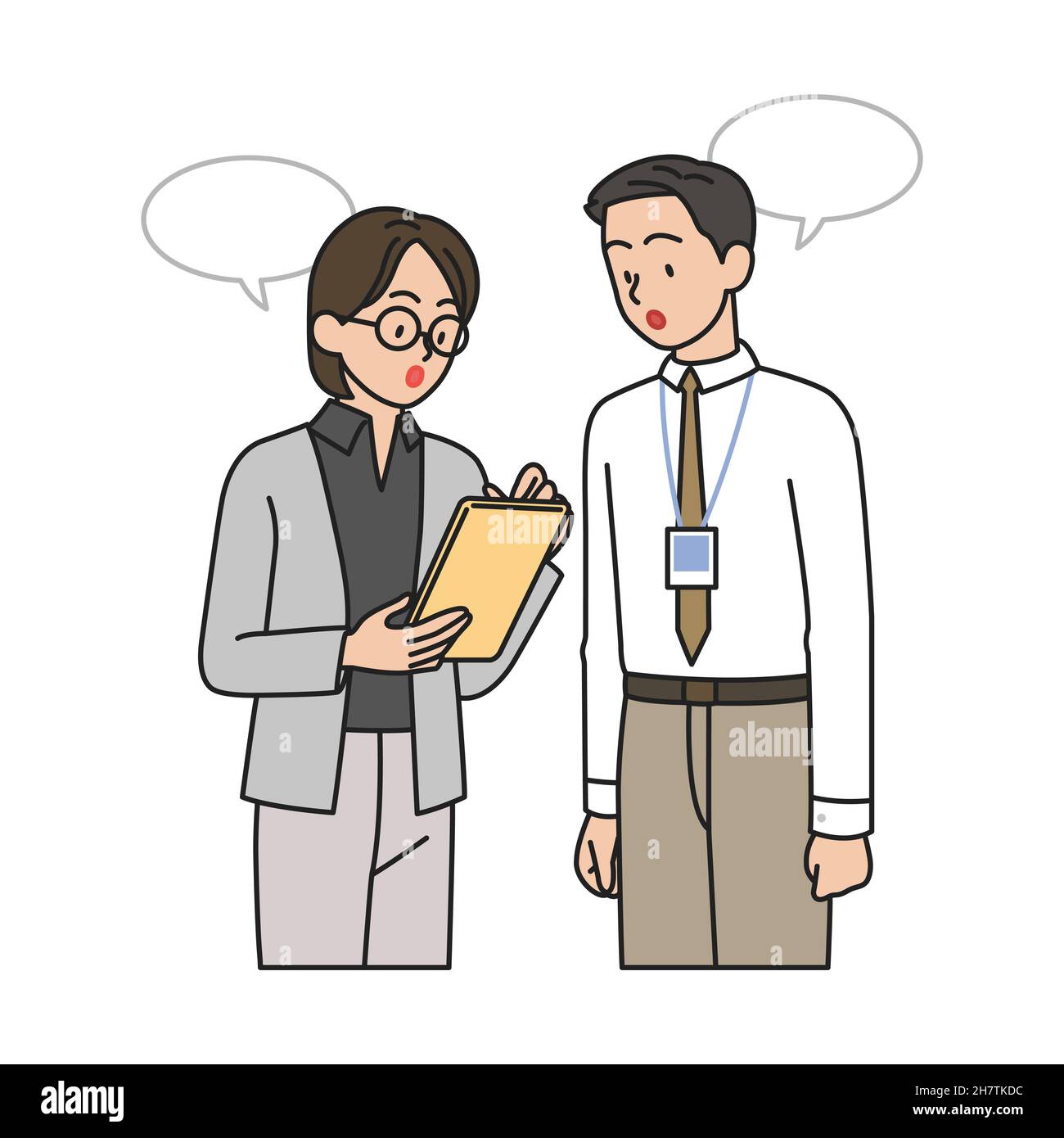 Boss talking to employee Cut Out Stock Images & Pictures - Alamy