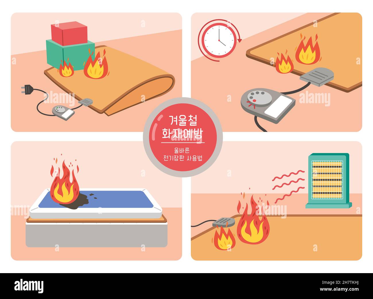 winter season fire precautions Stock Photo - Alamy