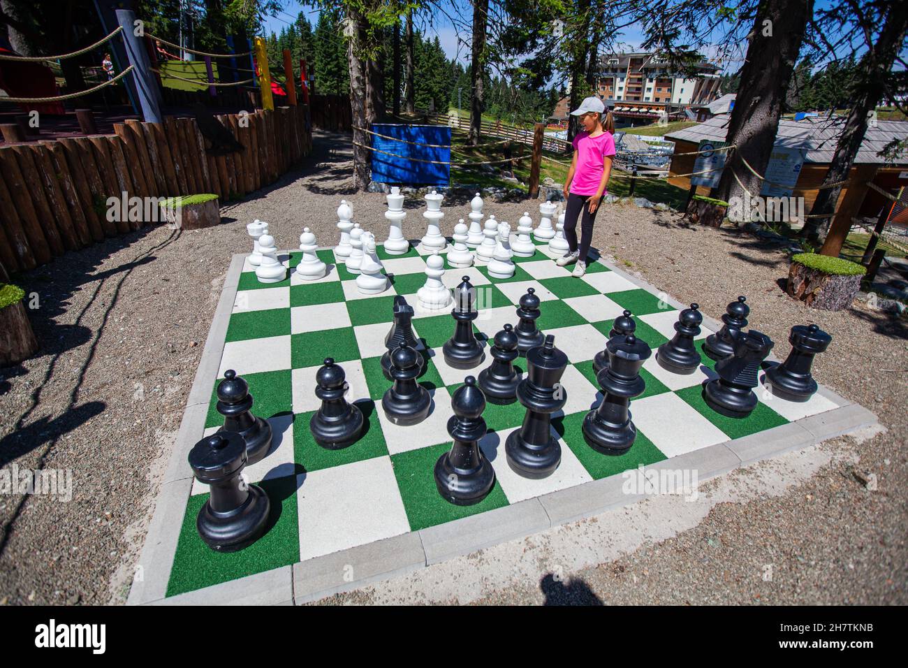 Child playing giant chess game hi-res stock photography and images - Alamy