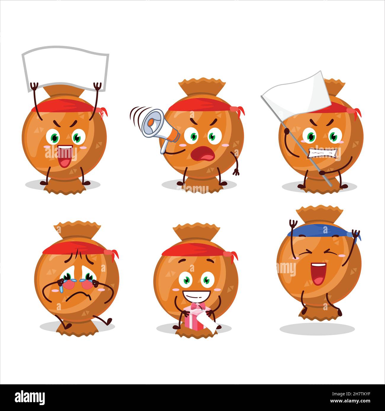 Mascot design style of orange candy wrap character as an attractive ...
