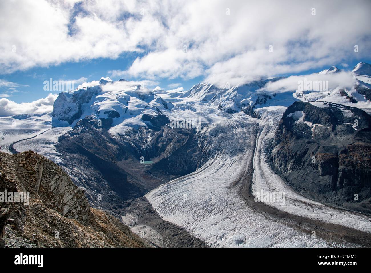 Panoramic view summer 2021 of the Gorner Glacier (Gornergletscher ...
