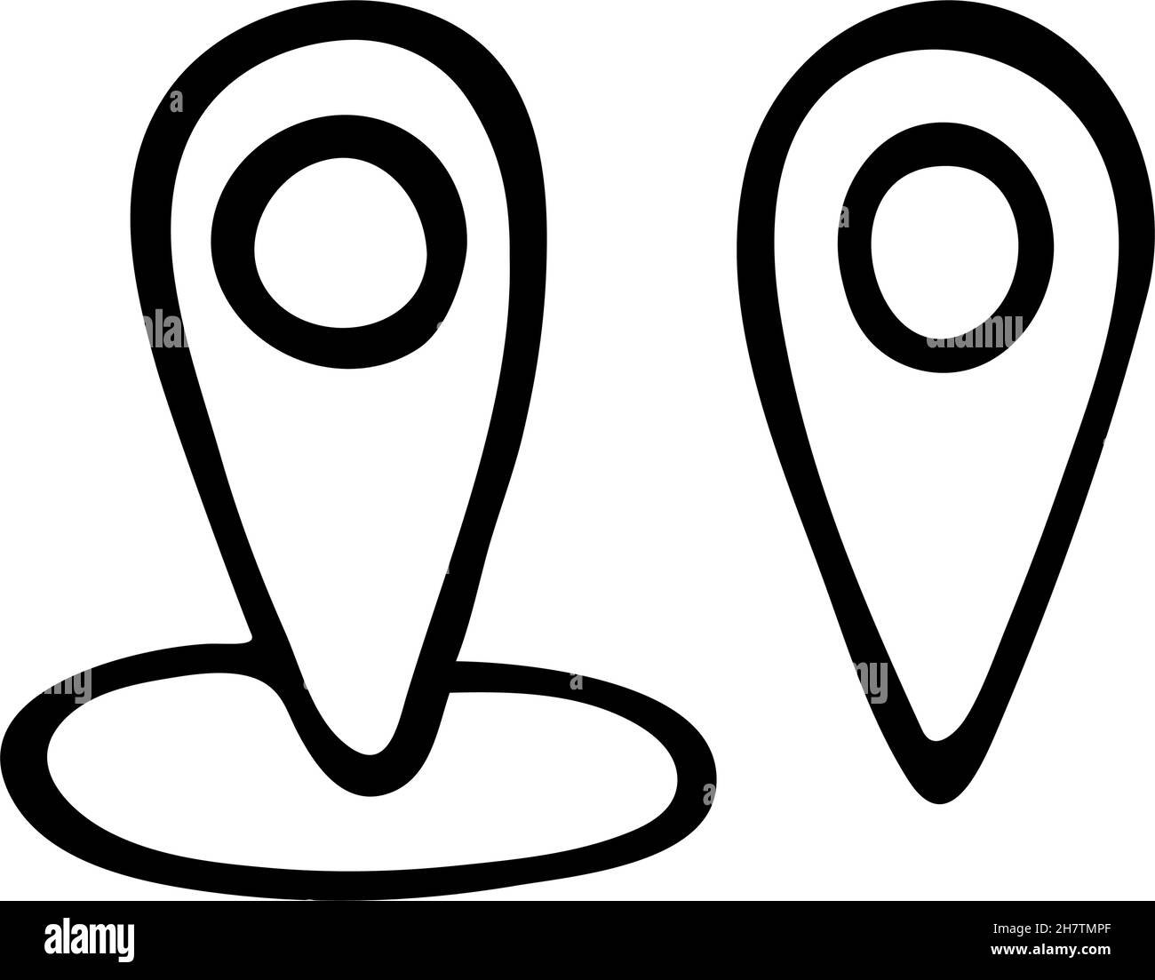 Location pin pointer vector doodle illustration set isolated on white background Stock Vector ...