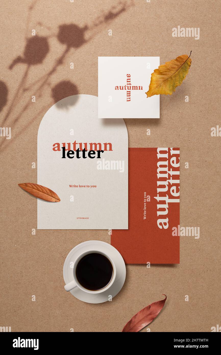 autumn shadow and letter concept graphic background Stock Photo - Alamy