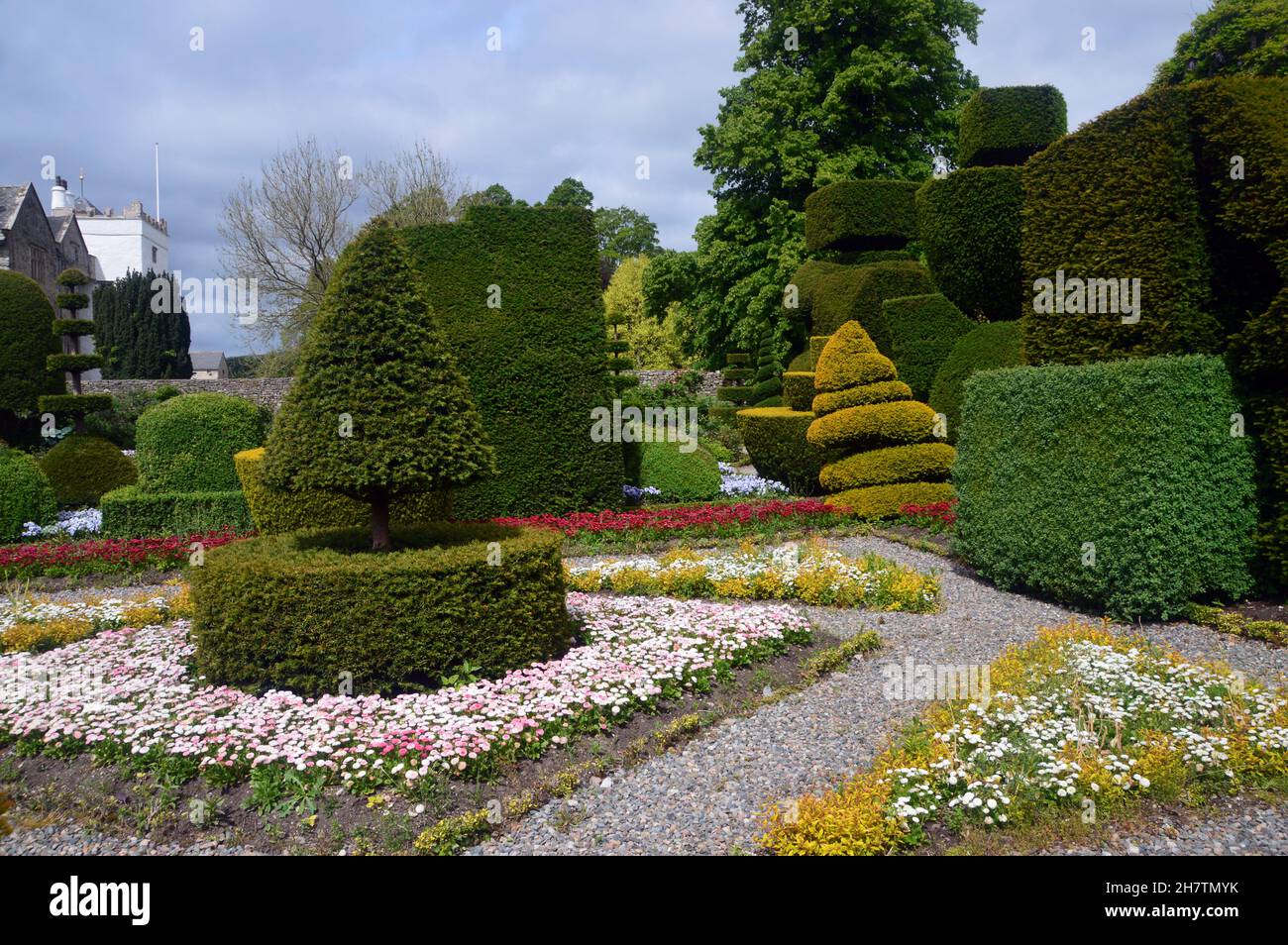 Topiary at Levens Hall & Gardens, Kendal, Lake District National Park ...