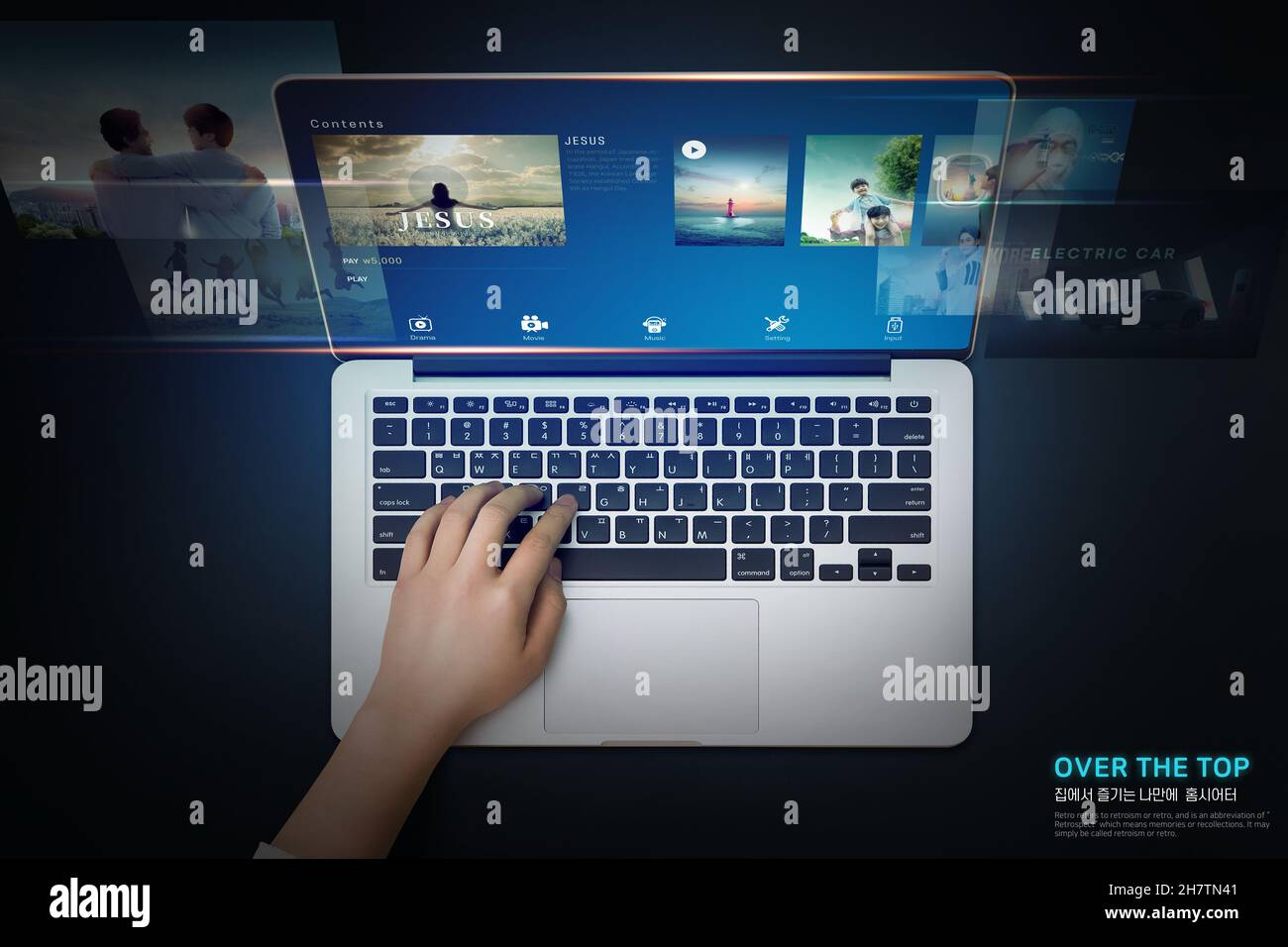 OTT service that can watch various content with laptop Stock Photo - Alamy